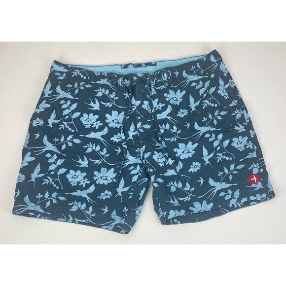 Relwen | Shorts | Rare Men Relwen Bird Floral Graphic Drawstring Swim ...